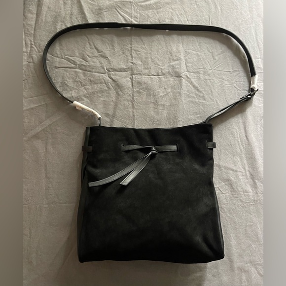 Halston Heritage | Bags | Halston Heritage Black Leather Suede ...